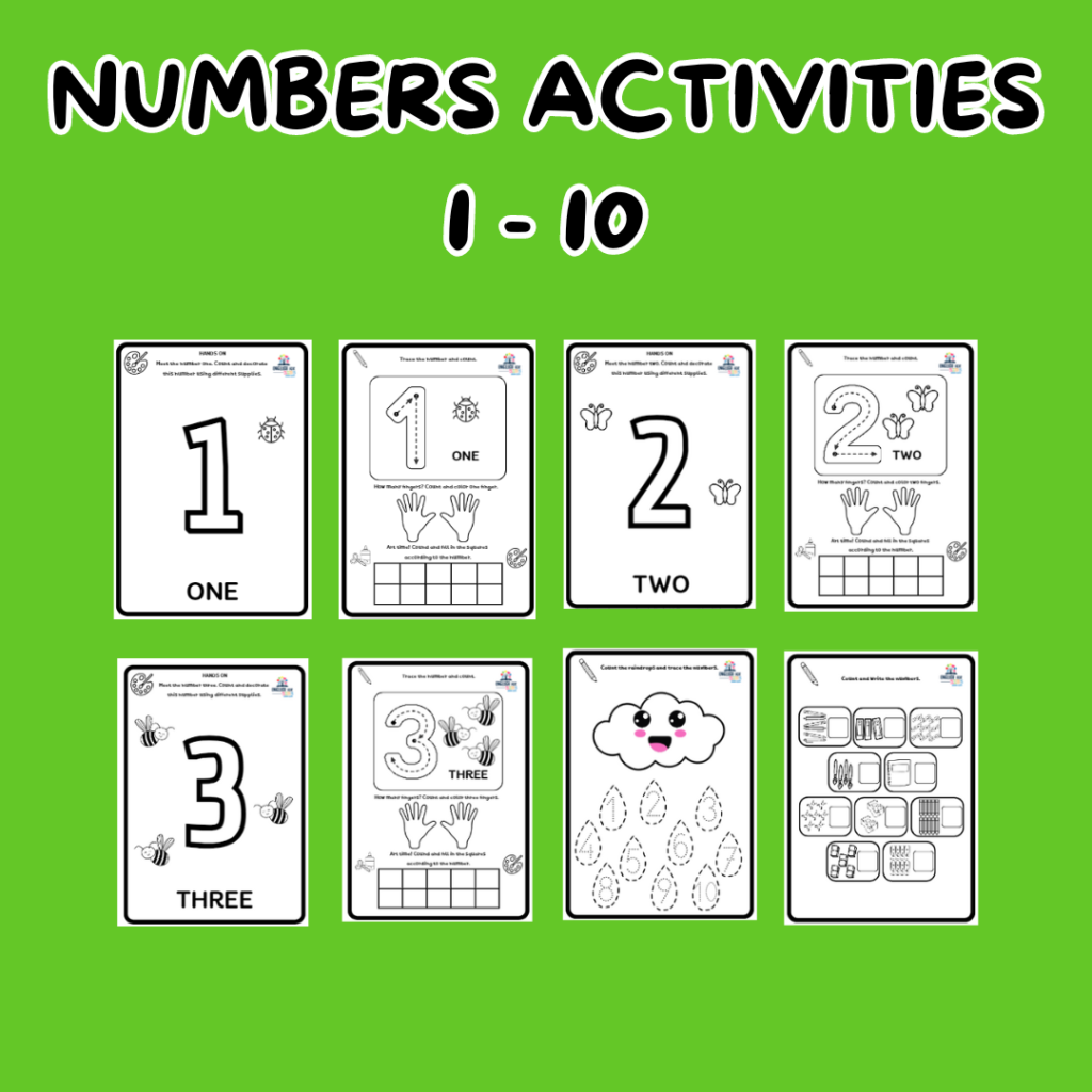 NUMBERS ACTIVITIES 1-10 – English for Kids