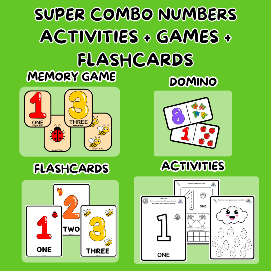 SUPER COMBO NUMBERS ACTIVITIES + GAMES + FLASHCARDS – English for Kids