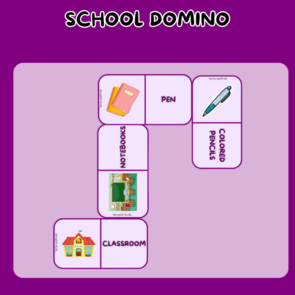 SCHOOL DOMINO – English for Kids