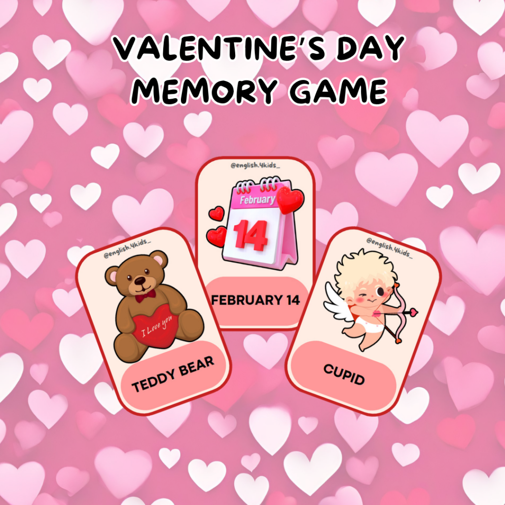 VALENTINE’S DAY MEMORY GAME – English for Kids