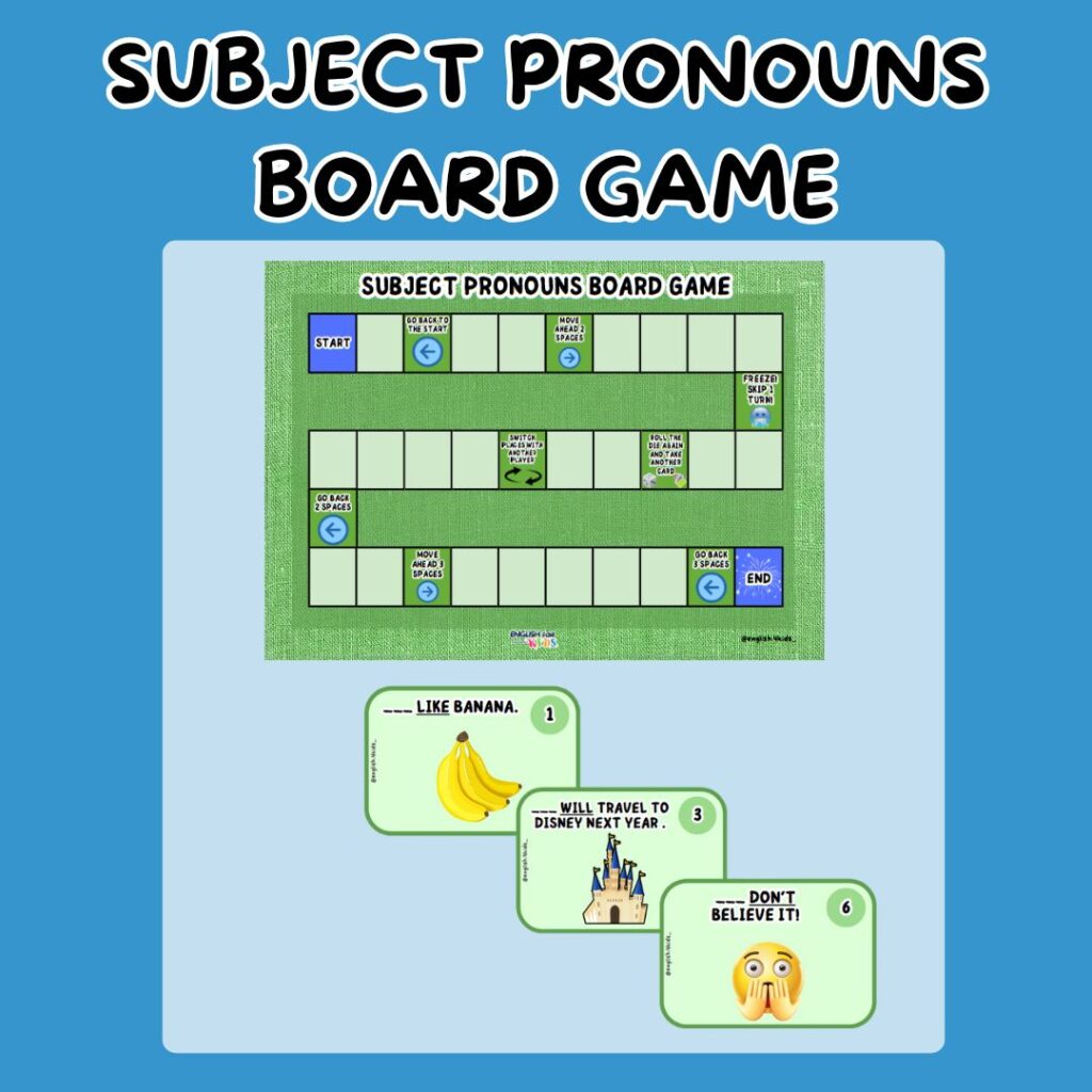 PERSONAL PRONOUNS BOARD GAME – English for Kids