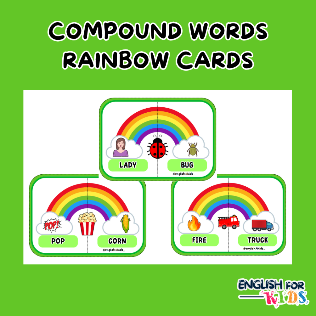 COMPOUND WORDS – RAINBOW CARDS – English for Kids