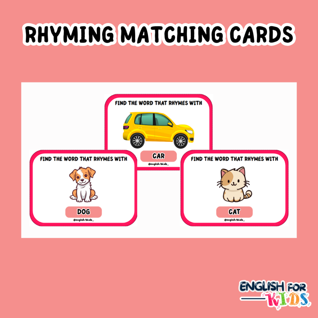 RHYMING MATCHING CARDS – English for Kids