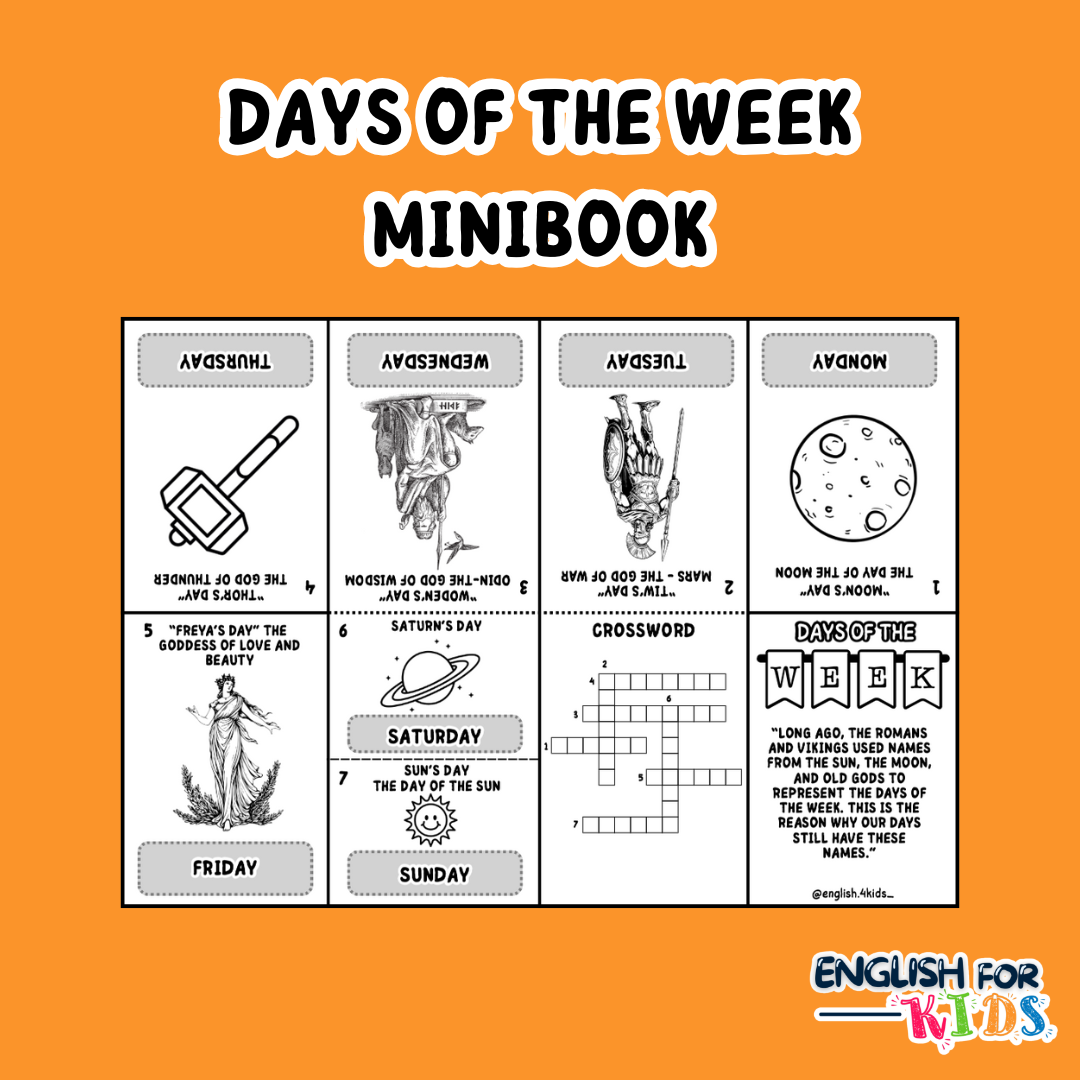 DAYS OF THE WEEK MINIBOOK – English for Kids
